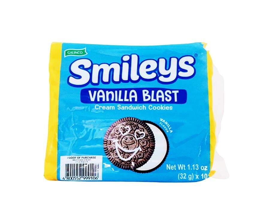 Galinco Smileys Vanilla Blast Cream Sandwich Cookies Vanilla Flavor (10 ...