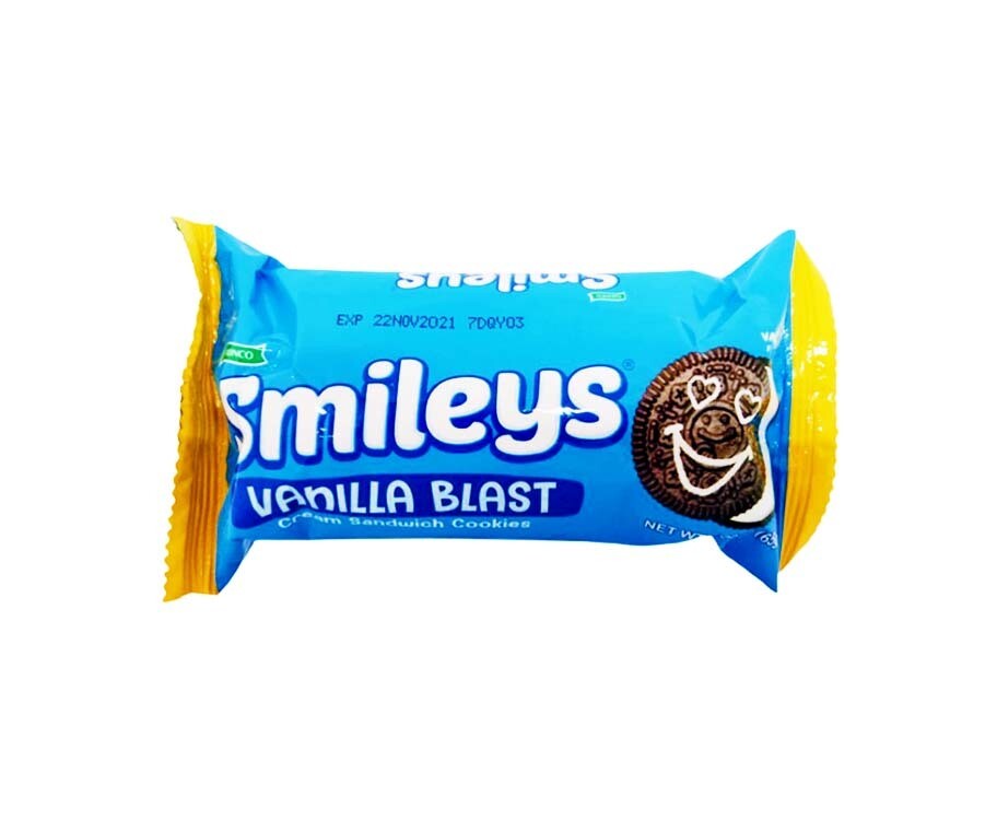 Galinco Smileys Vanilla Blast Cream Sandwich Cookies 65g (2.29 Oz)