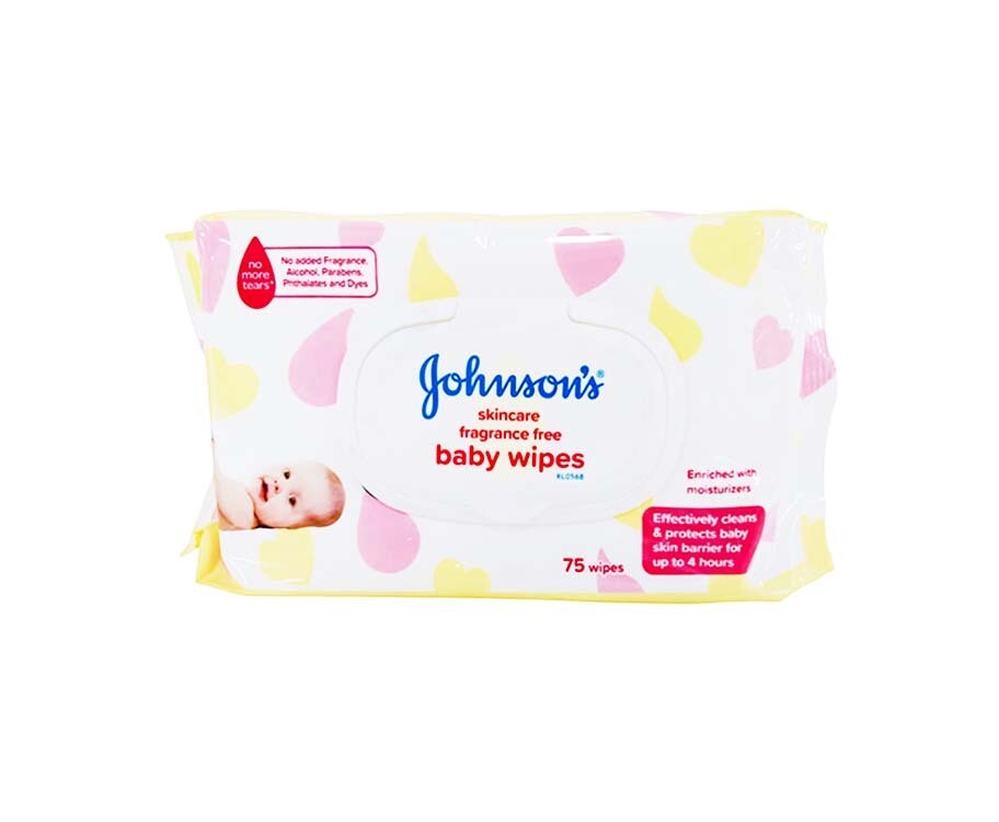 Johnson's Skincare Fragrance Free Baby Wipes 75 Wipes