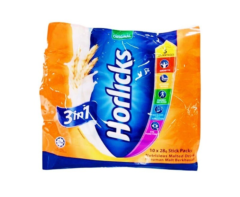 Horlicks 3-in-1 Nutritious Malted Drink Original (10 Stick Packs x 28g)