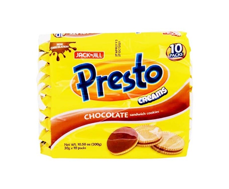 Jack 'n Jill Presto Creams Chocolate Sandwich Cookies (10 Packs x 30g) 300g