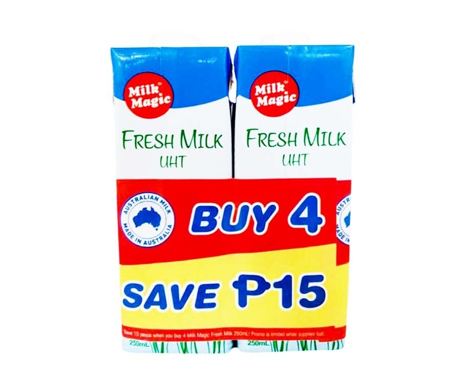 Milk Magic UHT Fresh Milk (4 Packs x 250mL)