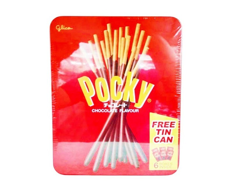 Pocky Chocolate Flavour 6Boxes Inside! w/ Free Tin Can 250g