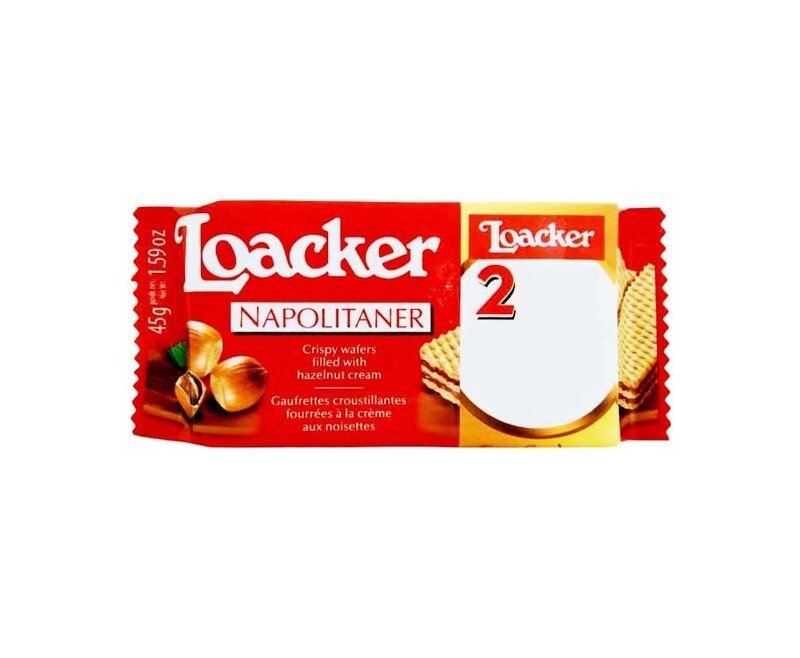 Loacker Napolitaner Crispy Wafers Filled with Hazelnut Cream (2 Packs x ...