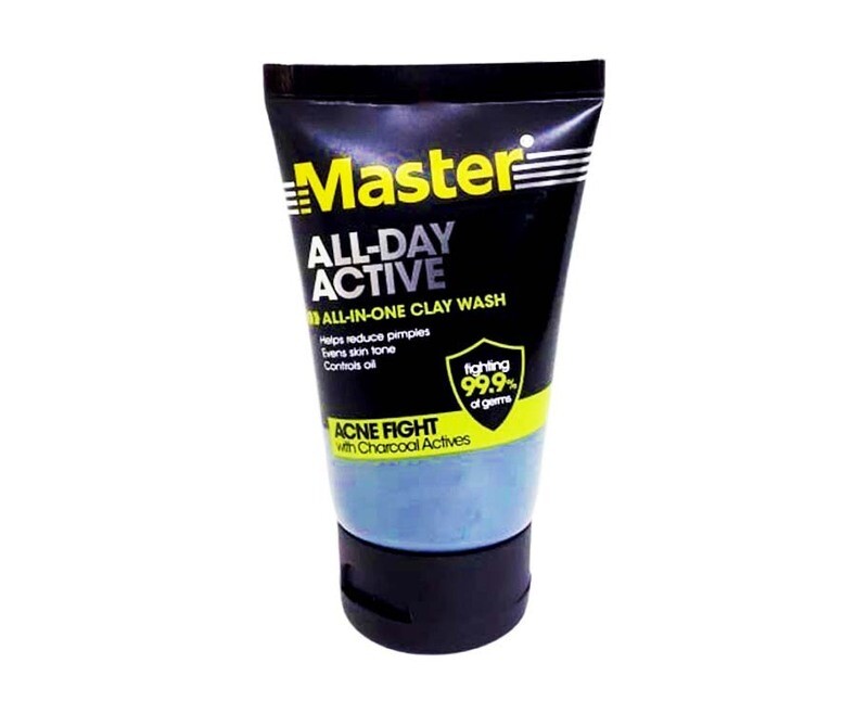 Master All-Day Active All-in-One Clay Wash Acne Fight with Charcoal ...