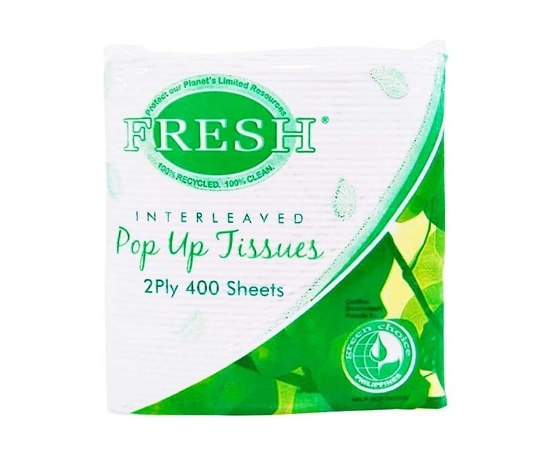 Fresh Interleaved Pop Up Tissue 2-Ply 200 Pulls (400 Sheets)