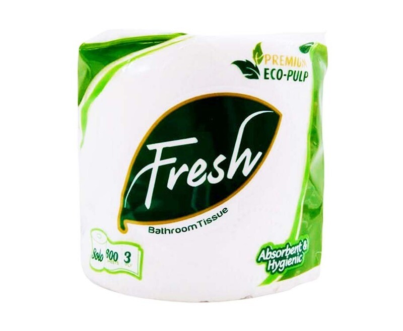Fresh Bathroom Tissue Premium Eco-Pulp Solo 3-Ply 600 Sheets