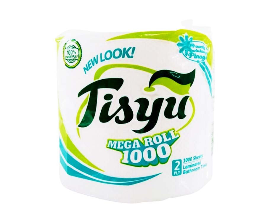 Tisyu Mega Roll Laminated Bathroom Tissue 2-Ply 1000 Sheets