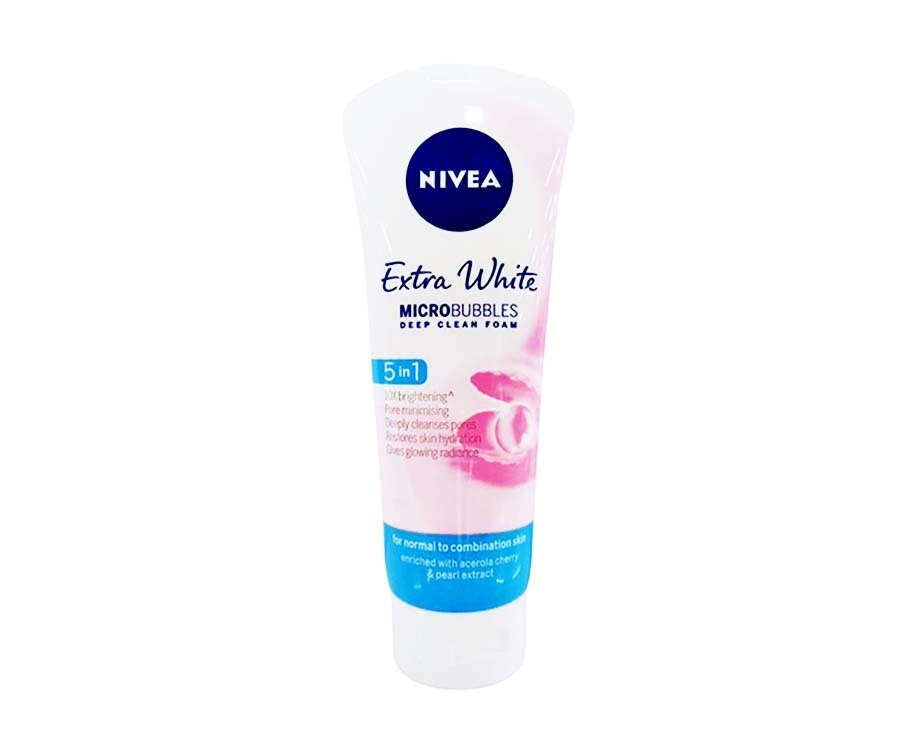 Nivea Extra White Microbubbles Deep Clean Foam For Normal to ...