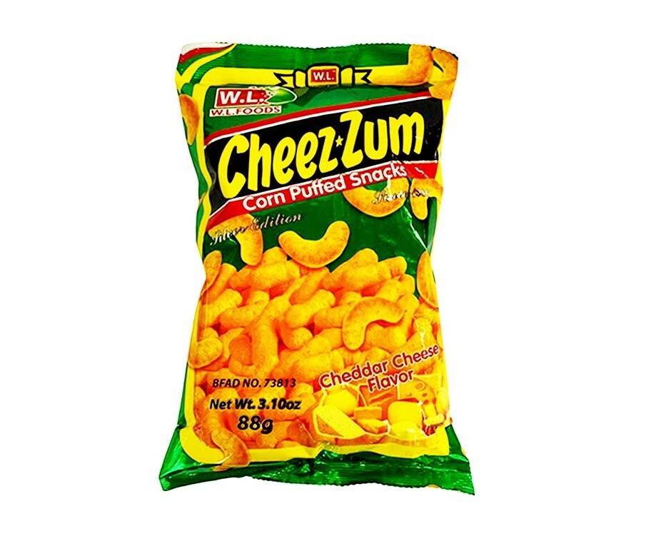 W.L. Foods Cheez Zum Corn Puffed Snacks Cheddar Cheese Flavor 88g