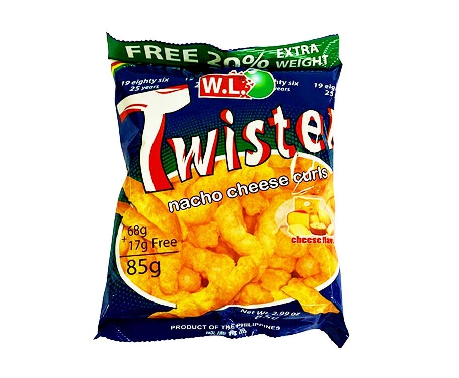 W.L. Foods Twister Nacho Cheese Curls Cheese Flavor 85g