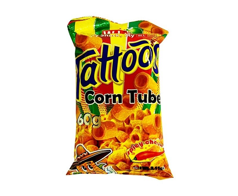 W.L. Foods Tattoos Corn Tube Spicy Cheese 60g