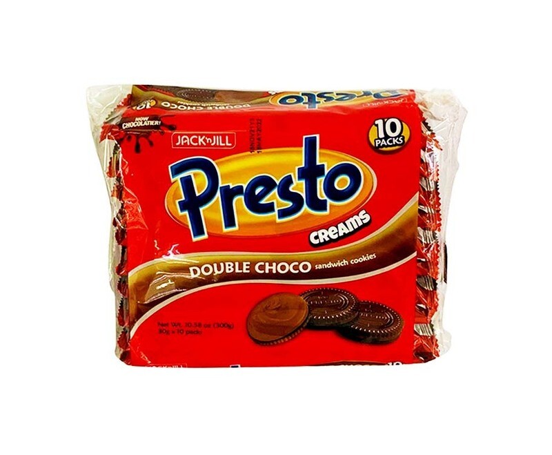 Jack 'n Jill Presto Creams Double Choco Sandwich Cookies (10 Packs x ...