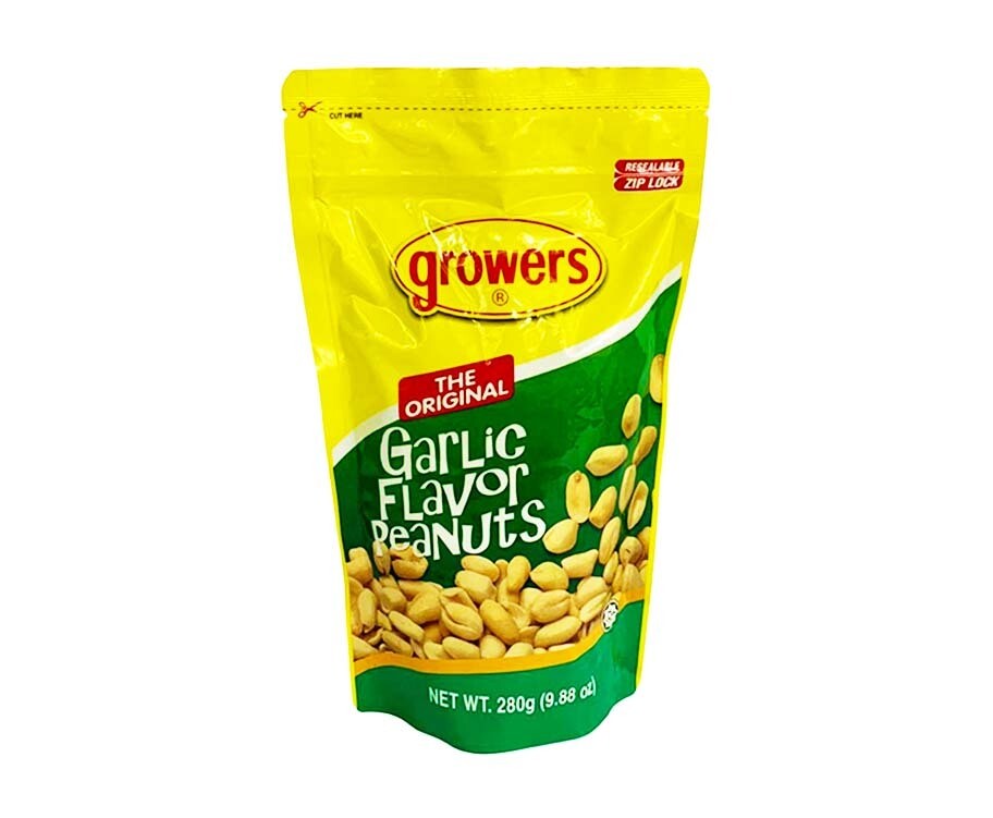 Growers The Original Garlic Flavor Peanuts Resealable Zip Lock 280g