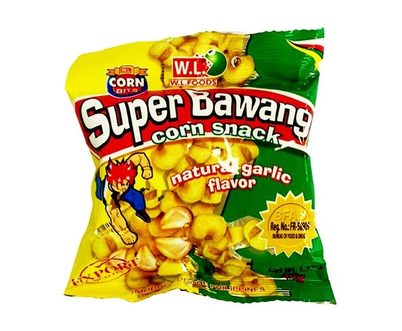 W.L. Foods Corn Bits Super Bawang Corn Snack Natural Garlic Flavor 50g