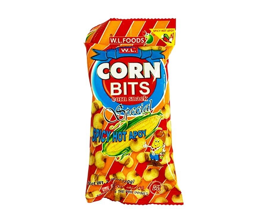 W.L. Foods Corn Bits Corn Snack Special Spicy Hot Apoy 70g