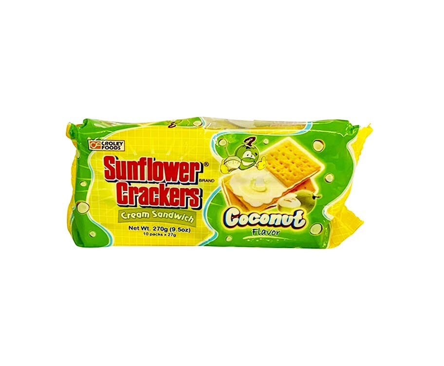 Croley Foods Sunflower Crackers Cream Sandwich Coconut Flavor (10 Packs ...