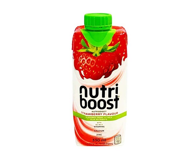 Nutriboost Strawberry Flavour Flavored Drink with Milk Plus Nutrients 330mL