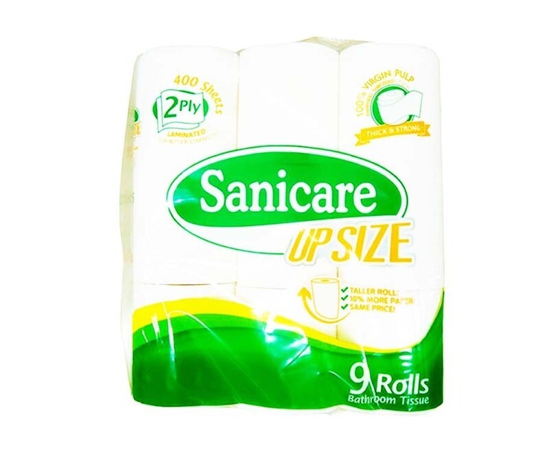 Sanicare Upsize Bathroom Tissue 9 Rolls 2-Ply 400 Sheets