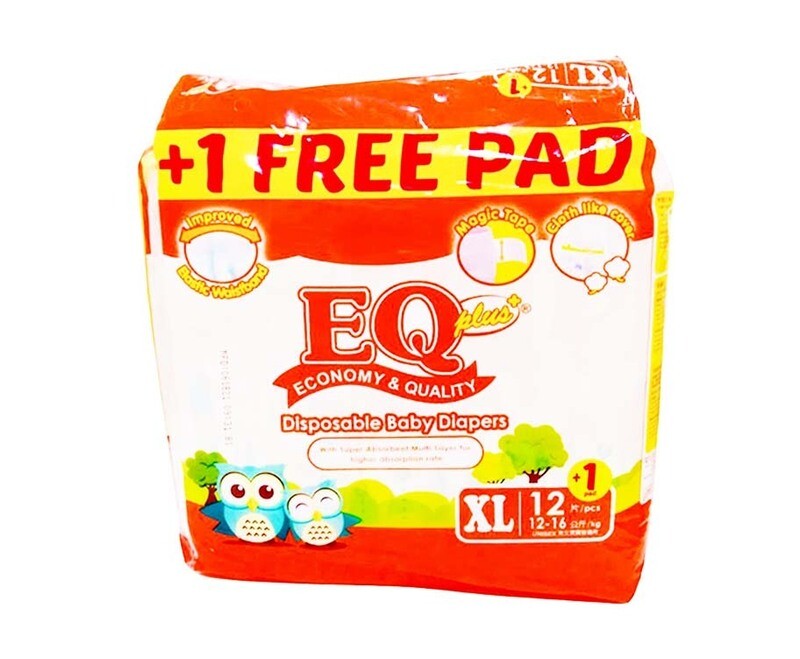 EQ Plus Disposable Baby Diapers XL 12-16kg 13 Pads