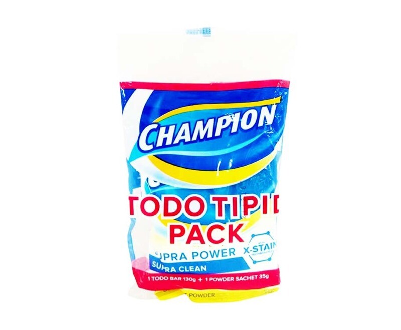 Champion 1 Todo Bar 130g + 1 Powder Sachet 35g Detergent Powder Todo ...