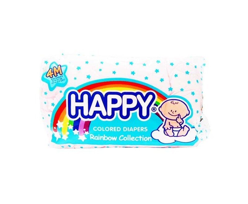Happy Colored Diapers Rainbow Collection Pink Medium 5-10kg 4 Pads