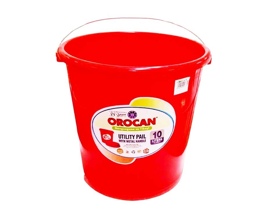 Orocan Utility Pail with Metal Handle Red 10L