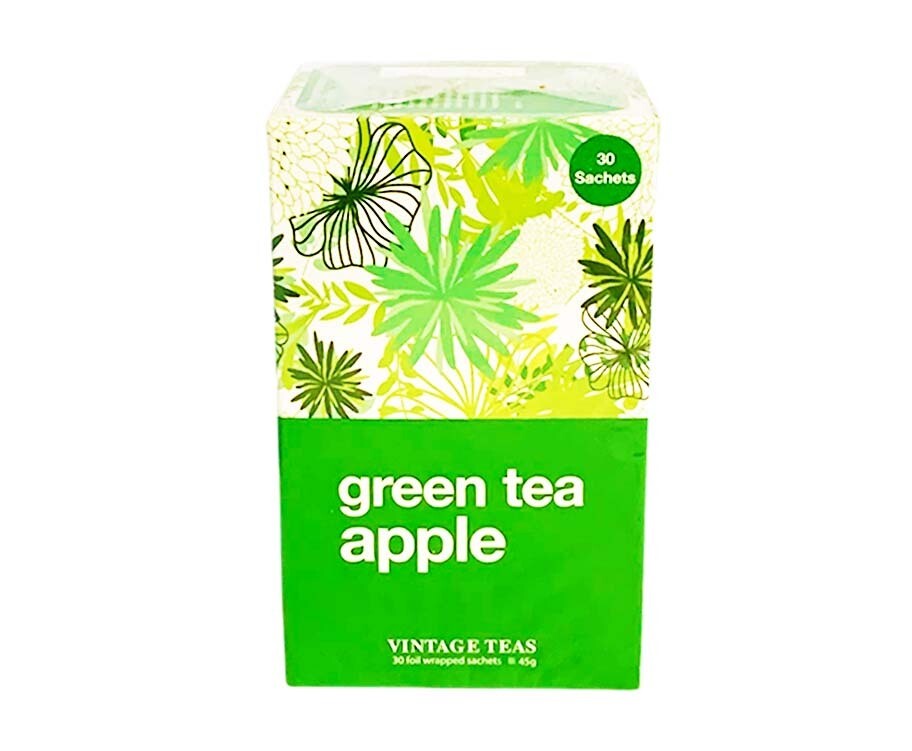 Vintage Teas Green Tea Apple 30 Foil Wrapped Sachets 45g