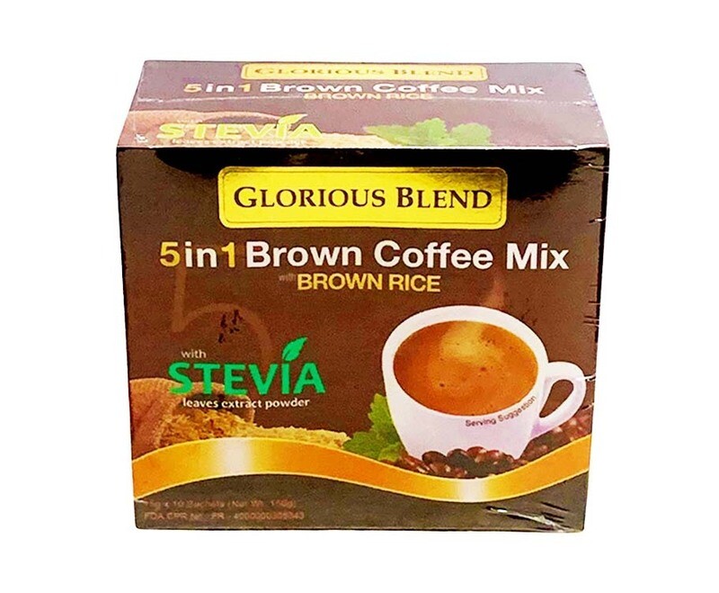 Glorious Blend 5-in-1 Brown Coffee Mix with Brown Rice with Stevia ...