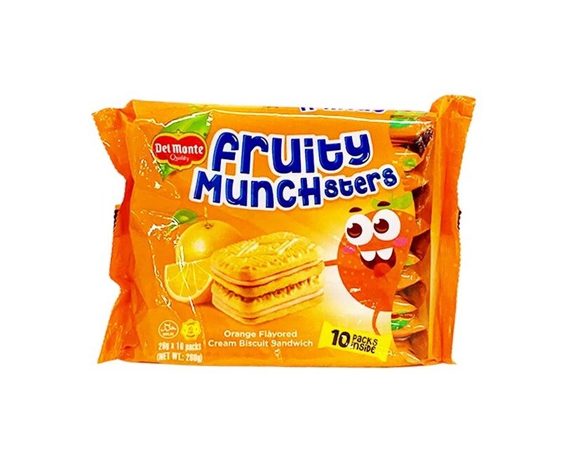 Del Monte Fruity Munchsters Orange Flavored Cream Biscuit Sandwich (10 ...