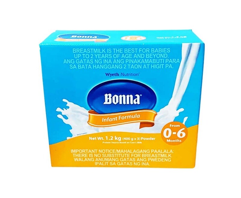 Bonna 0-6 Months Infant Formula Powder (3 Packs x 400g) 1.2kg