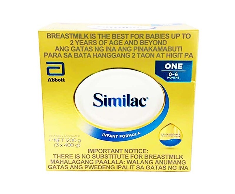Abbott Similac Infant Formula One 0-6 Months (3 Packs x 400g) 1.2kg