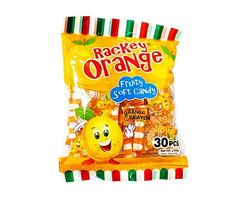 Rackey Orange Fruity Soft Candy Orange Flavor 30 Pieces 150g