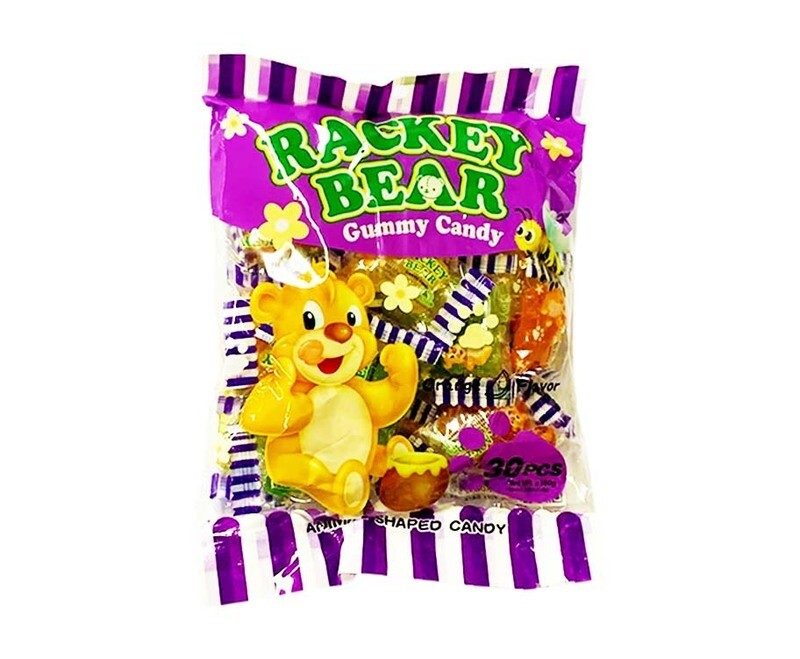 Rackey Bear Gummy Candy Animal Shaped Candy Orange Flavor 30 Pieces 150g