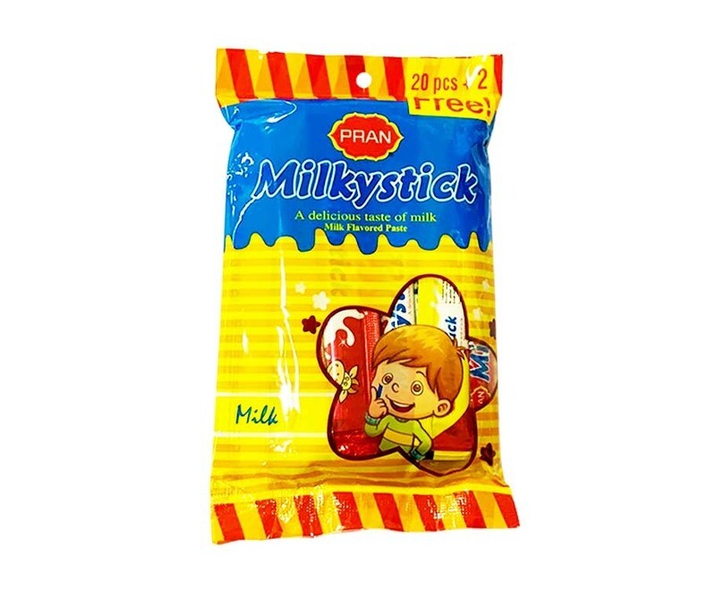 Pran Milkystick Milk Flavored Paste (20+2 Packs x 4g)