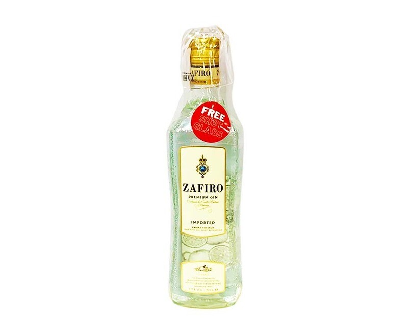 Zafiro Premium Gin Imported Classic 700ml + Free Shot Glass