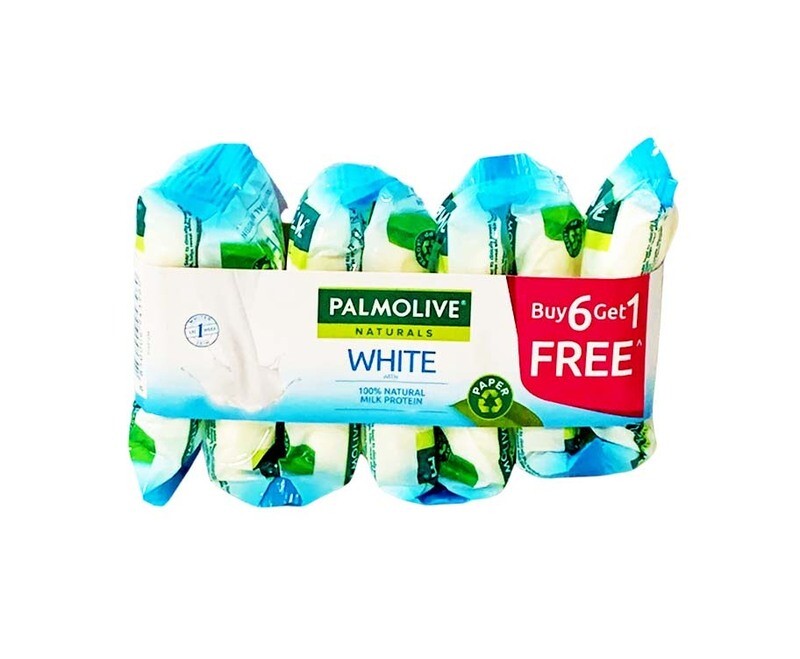 Palmolive Naturals White with 100% Natural Milk Protein (6+1 Packs x 55g)