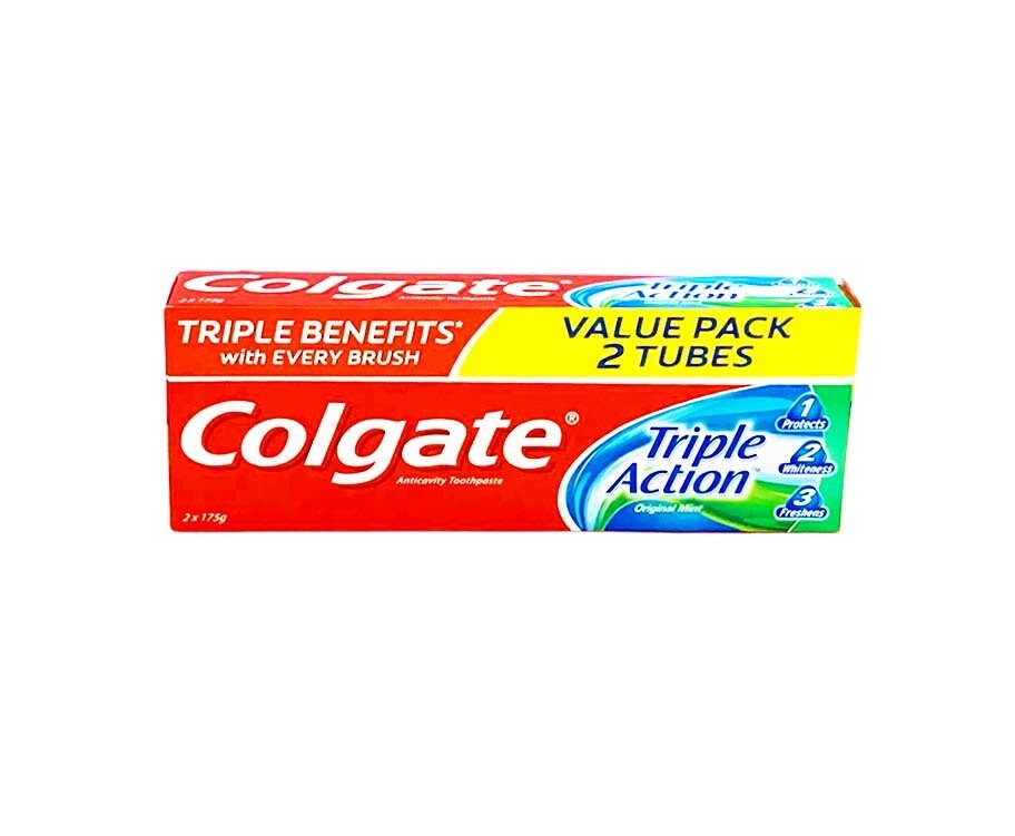 Colgate Anticavity Toothpaste Triple Action Original Mint Value Pack (2 ...