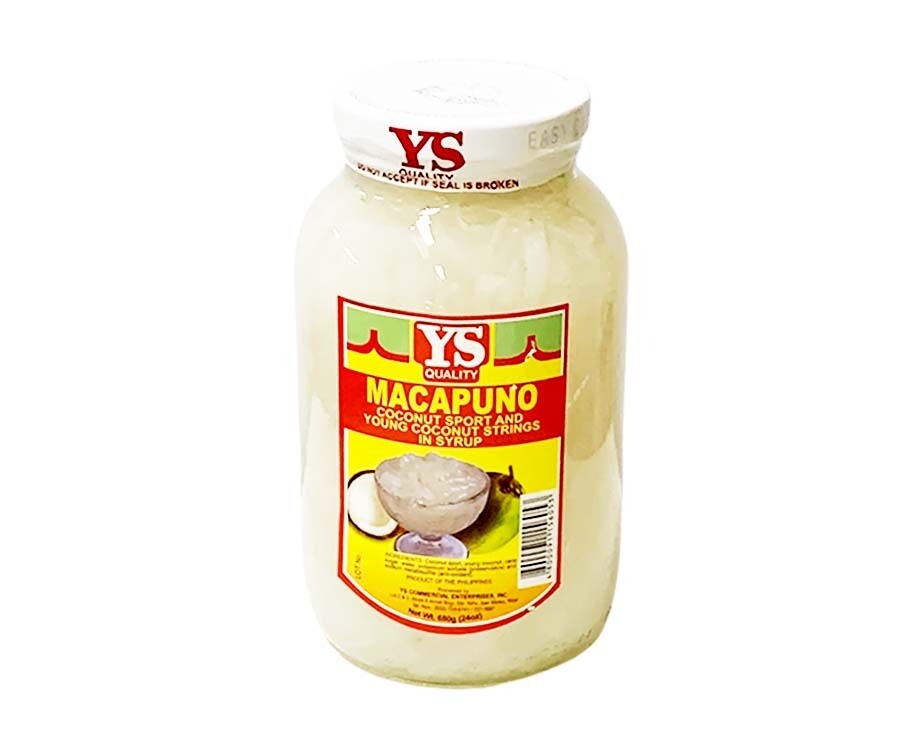 YS Macapuno Coconut Sport and Young Coconut Strings In Syrup 24oz (680g)