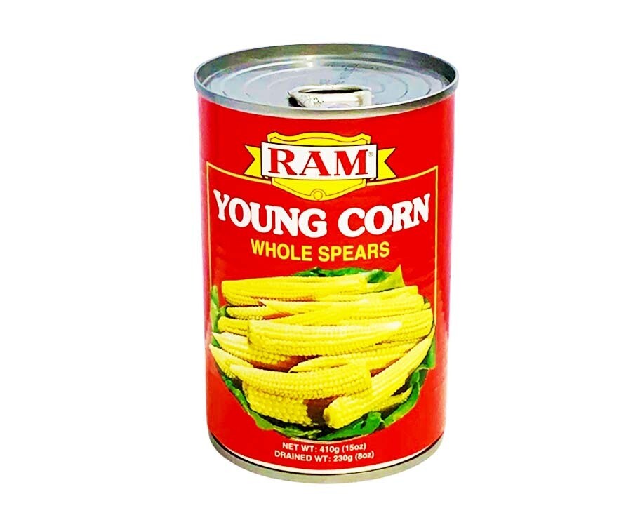 RAM Young Corn Whole Spears 15oz (410g)