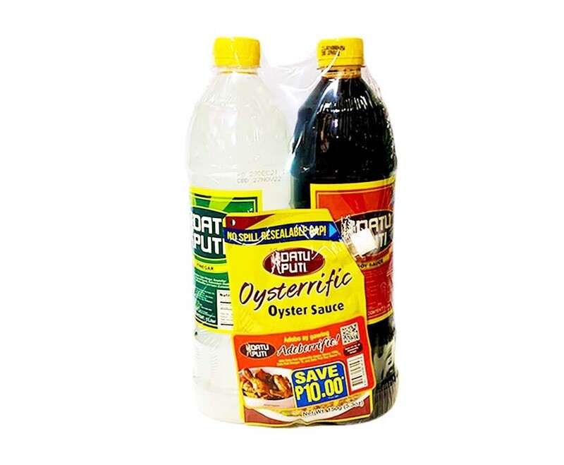 Datu Puti Soy Sauce 1L + Datu Puti Vinegar 1L + Datu Puti Oysterrific ...
