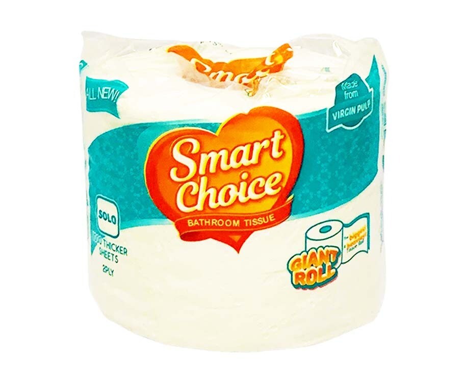 Smart Choice Bathroom Tissue Giant Roll Solo 2-Ply 1000 Sheets
