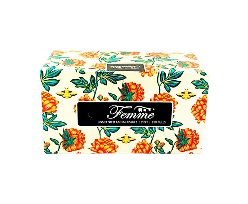 Femme Unscented Facial Tissues 2-Ply 250 Pulls