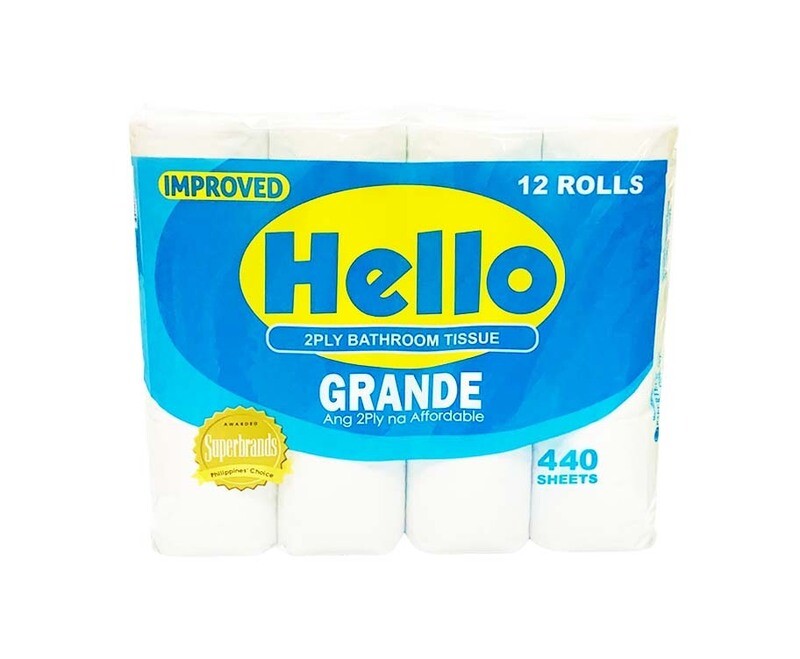 Hello Grande Bathroom Tissue 2-Ply 440 Sheets 12 Rolls