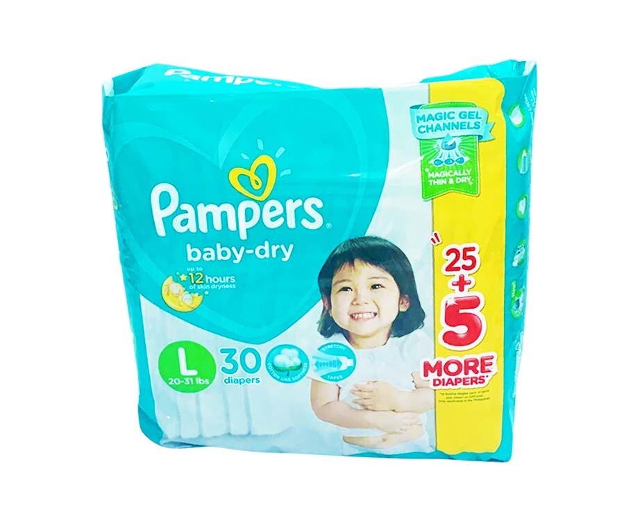 Pampers Baby-Dry Large 20-31lbs 30 Diapers