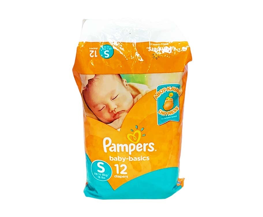 Pampers Baby-Basics Small up to 8kg (18lbs) 12 Diapers