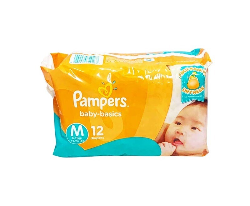 Pampers Baby-Basics Medium 6-11kg (13-24lbs) 12 Diapers