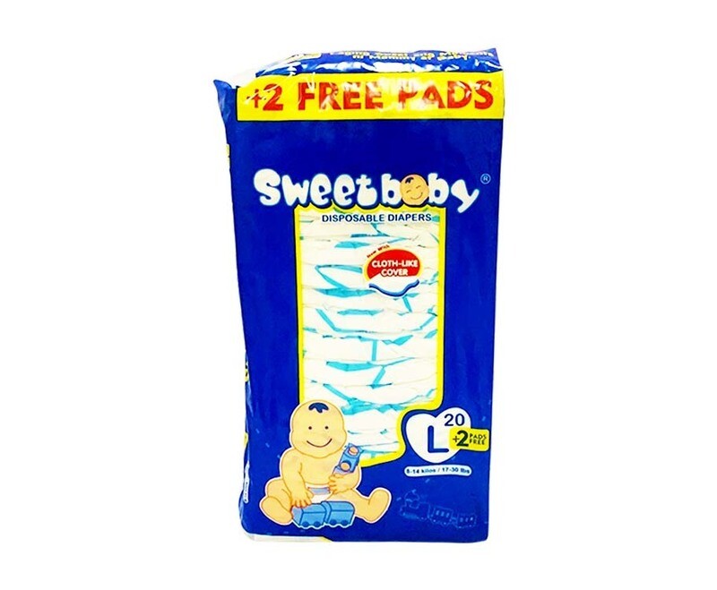 Sweet Baby Disposable Diapers Large 8-14kg (17-30lbs) 20+2 Pads