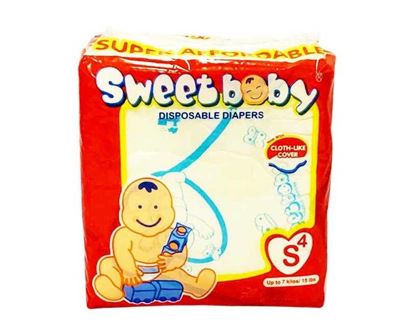 Sweet Baby Disposable Diapers Small up to 7kg (15lbs) 4 Diapers