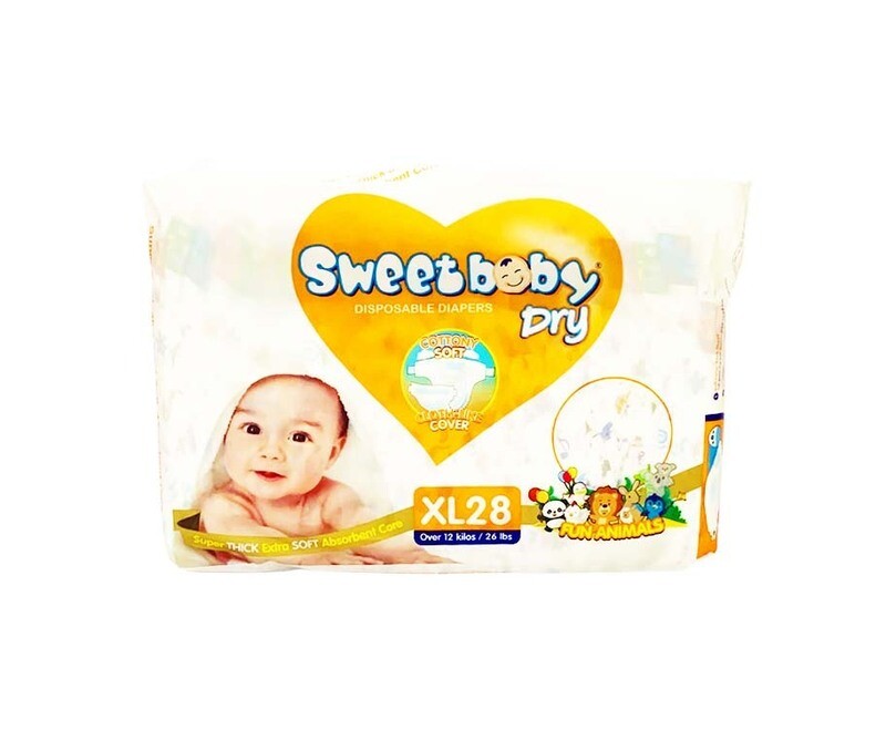 Sweet Baby Dry Disposable Diapers XL over 12kg (26lbs) 28 Diapers